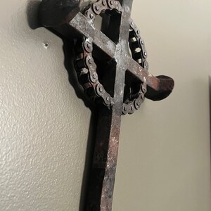 Celtic Wall Cross Railway Spike Hand Forged Rustic Wrought Iron Metal ...