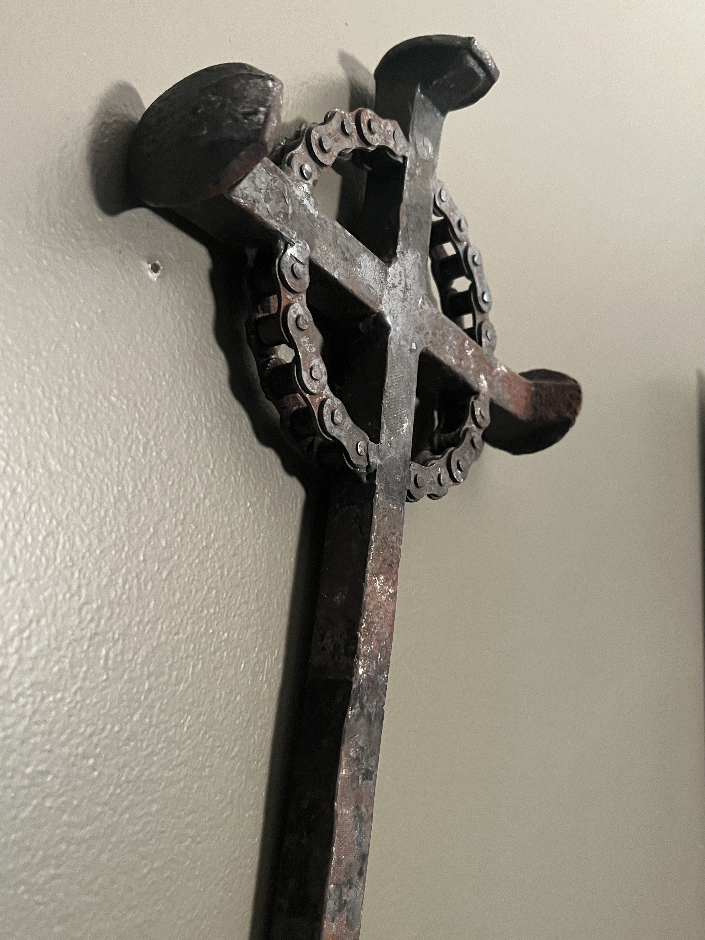 Celtic Wall Cross Railway Spike Hand Forged Rustic Wrought Iron Metal ...