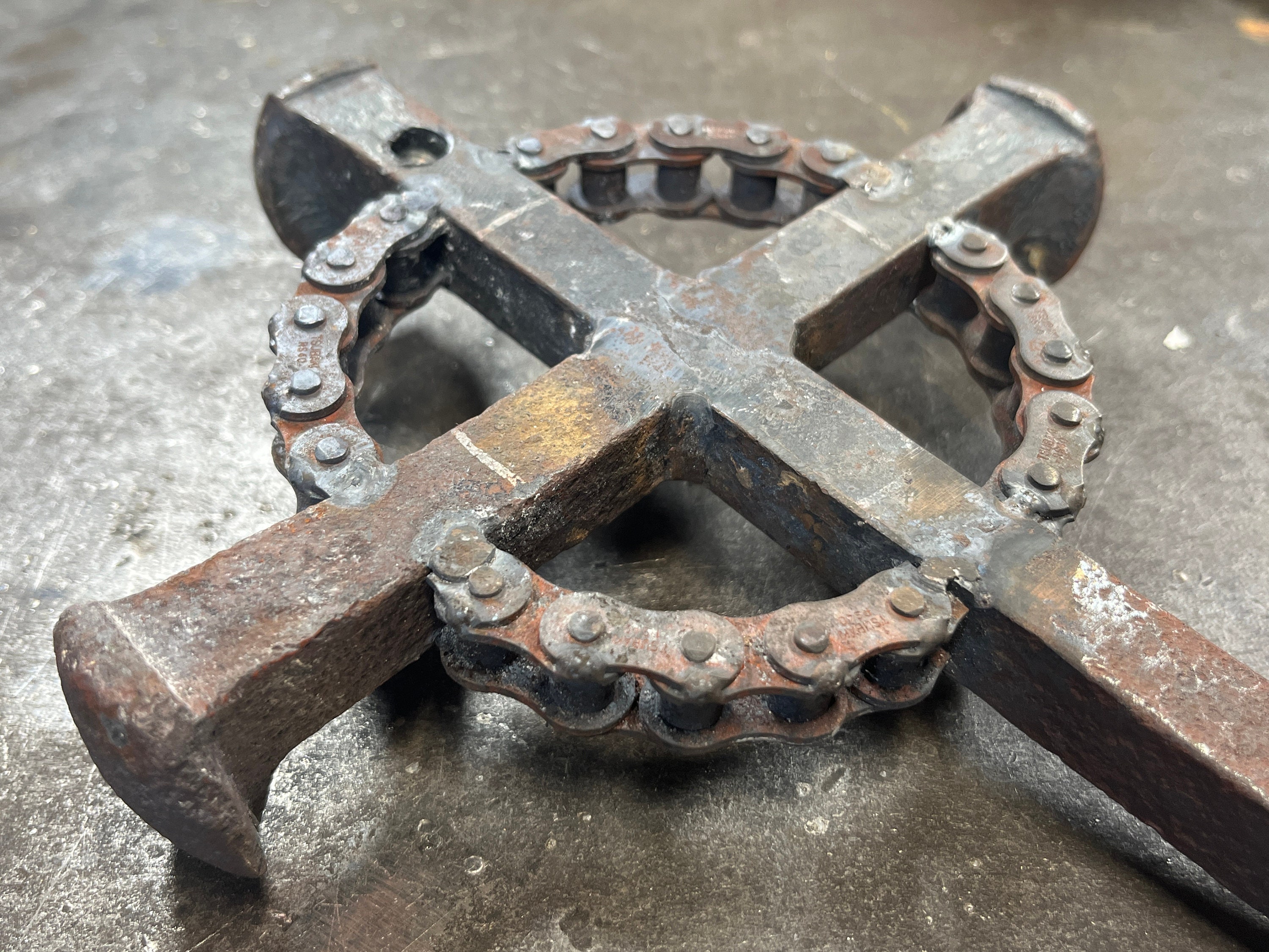 Celtic Wall Cross Railway Spike Hand Forged Rustic Wrought Iron Metal ...