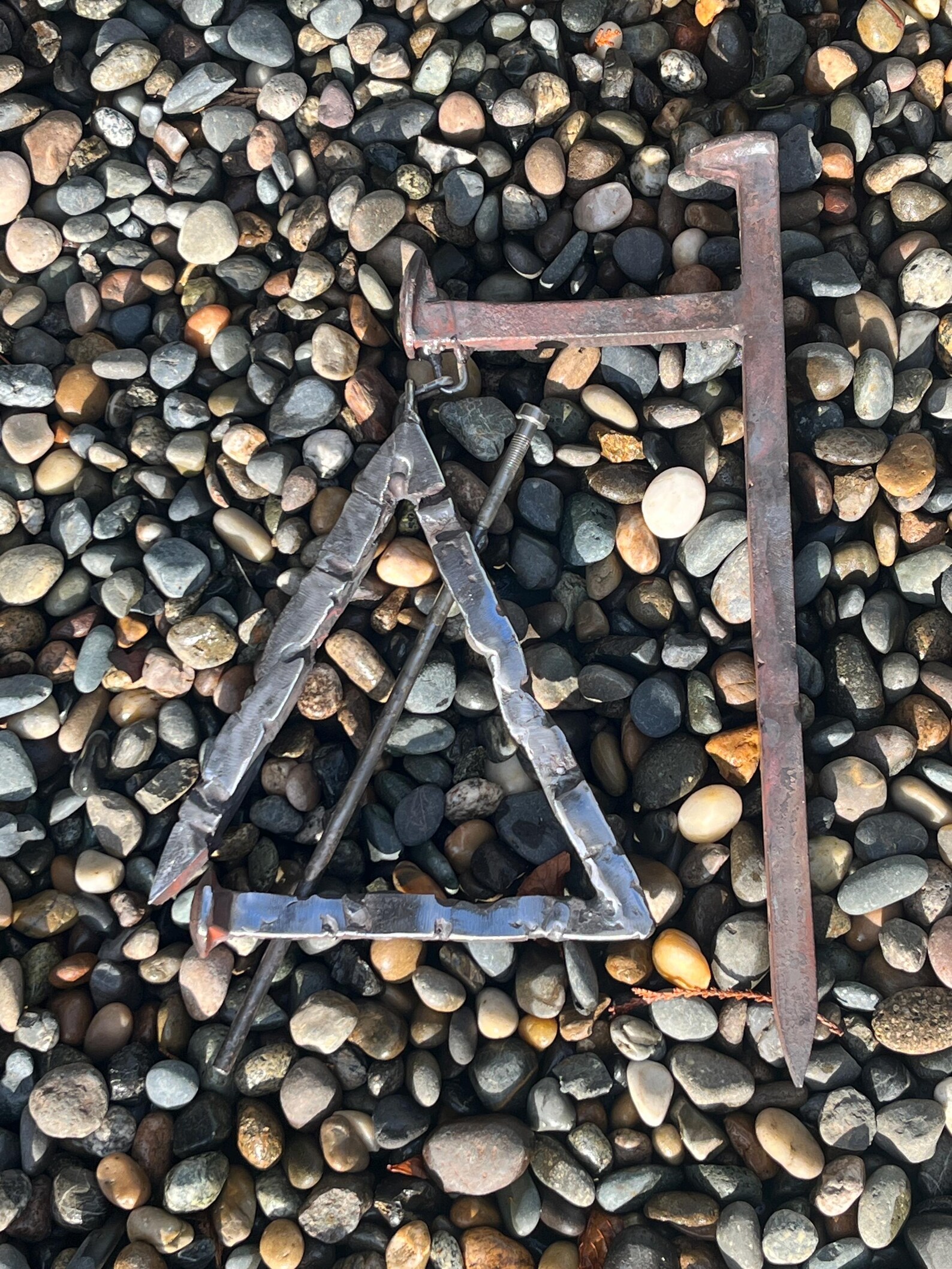 Handcrafted Railway Spike Triangle Bell – Unique Rustic Wall Decor ...