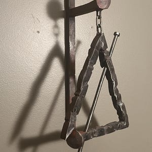 Handcrafted Railway Spike Triangle Bell – Unique Rustic Wall Decor ...