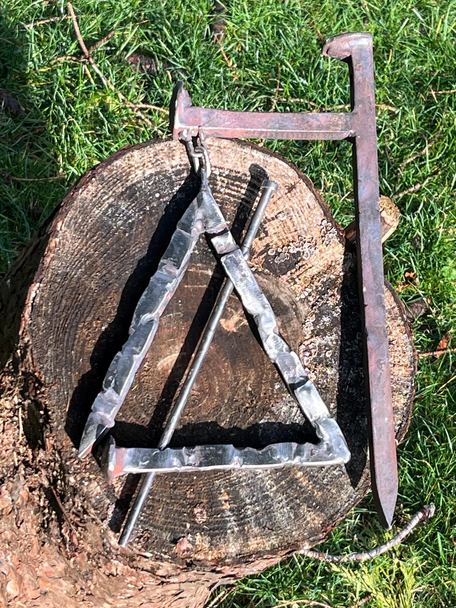 Handcrafted Railway Spike Triangle Bell – Unique Rustic Wall Decor ...
