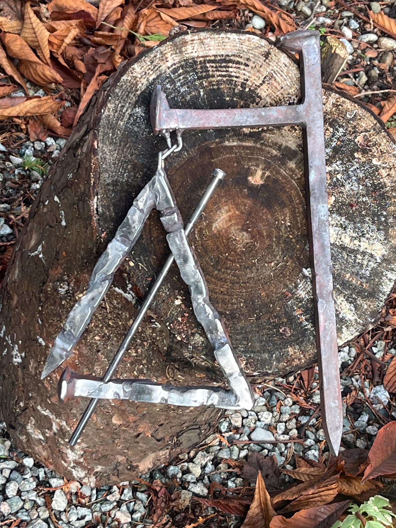 Handcrafted Railway Spike Triangle Bell – Unique Rustic Wall Decor ...