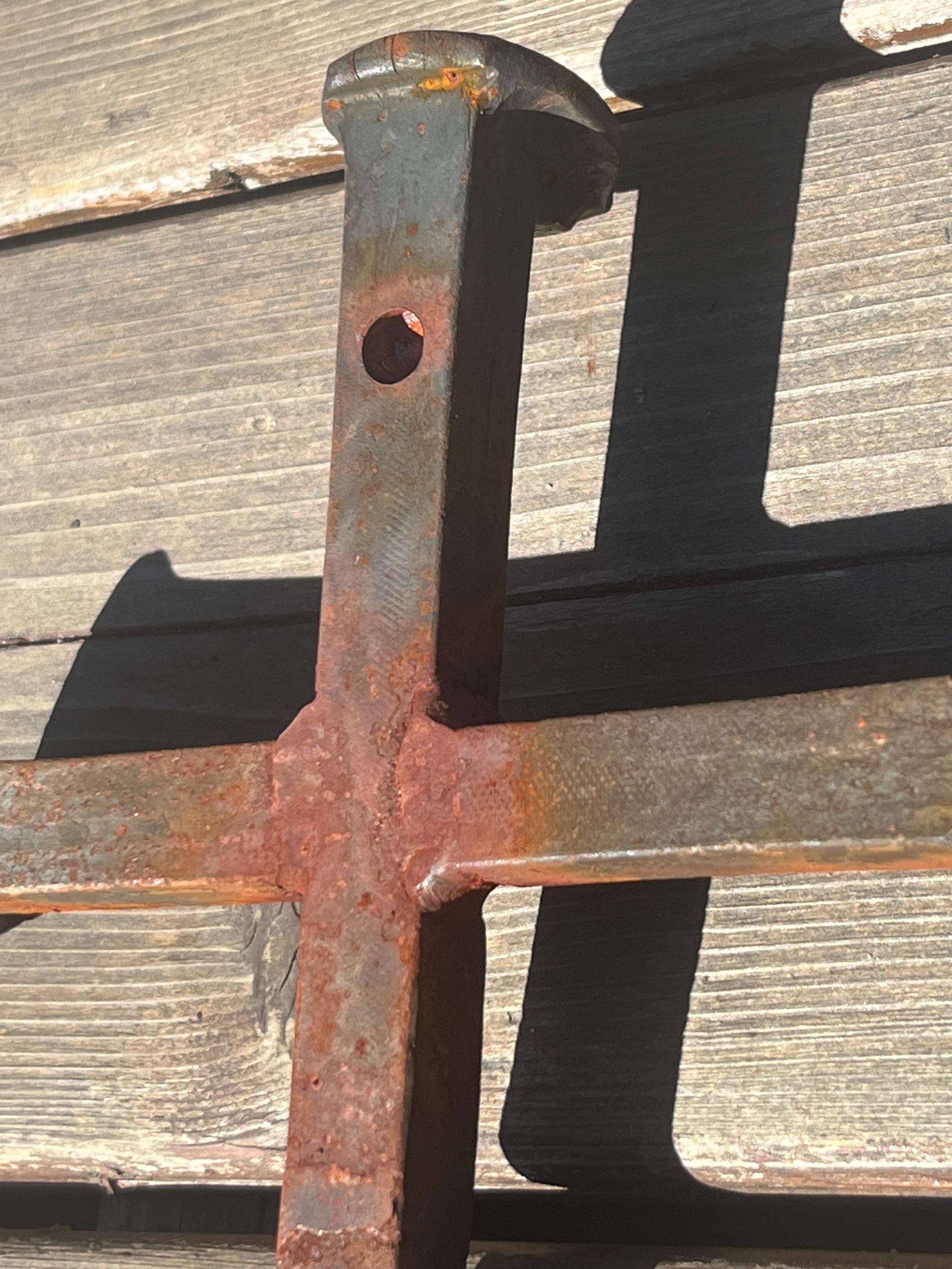 Christian Wall Cross Rustic Railway Spike Forged Wrought Iron Metal ...