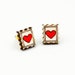 Mini Postage Stamp Wooden Stud Earrings - Etsy
