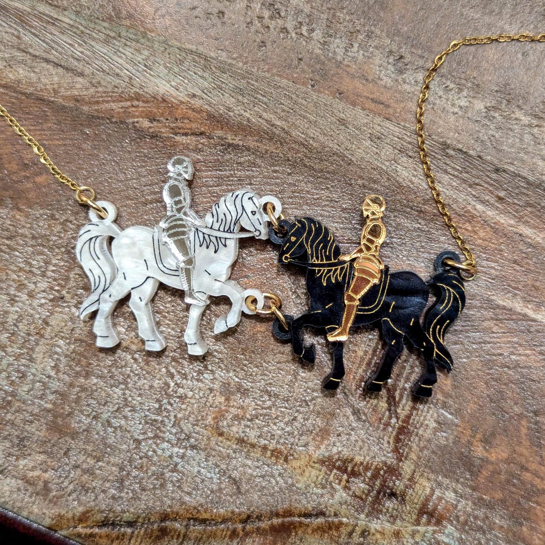 Dueling Medieval Knights Cavalry Necklace - Etsy