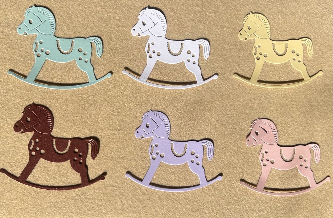Rocking Horse Die Cut, Paper Rocking Horse Cut Out, Baby Shower ...