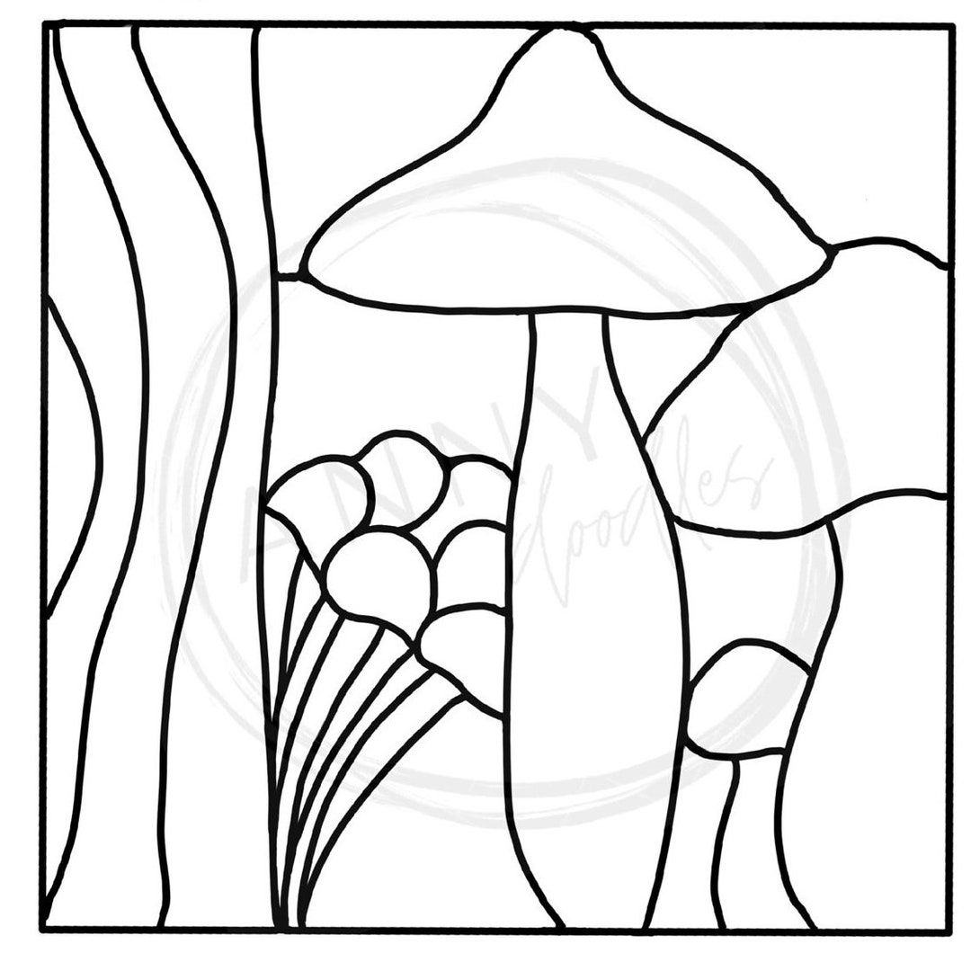 Mushroom Forest Stained Glass Pattern - Etsy