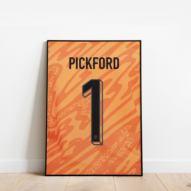 Jordan Pickford, England, Euro 2024 Shirt Print. Football Poster ...