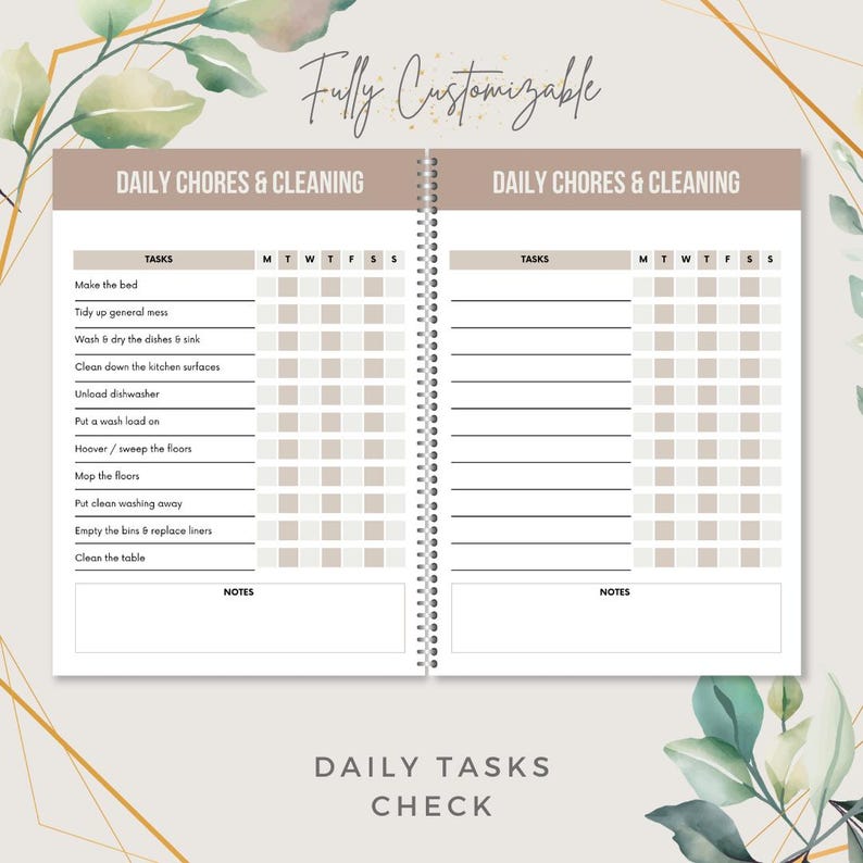 Household Routine and Chore Planner. Weekly, Monthly, Yearly Cleaning ...