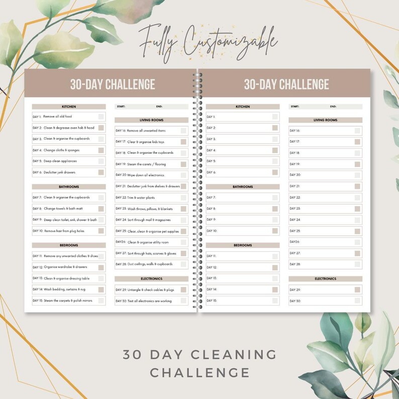 Household Routine and Chore Planner. Weekly, Monthly, Yearly Cleaning ...