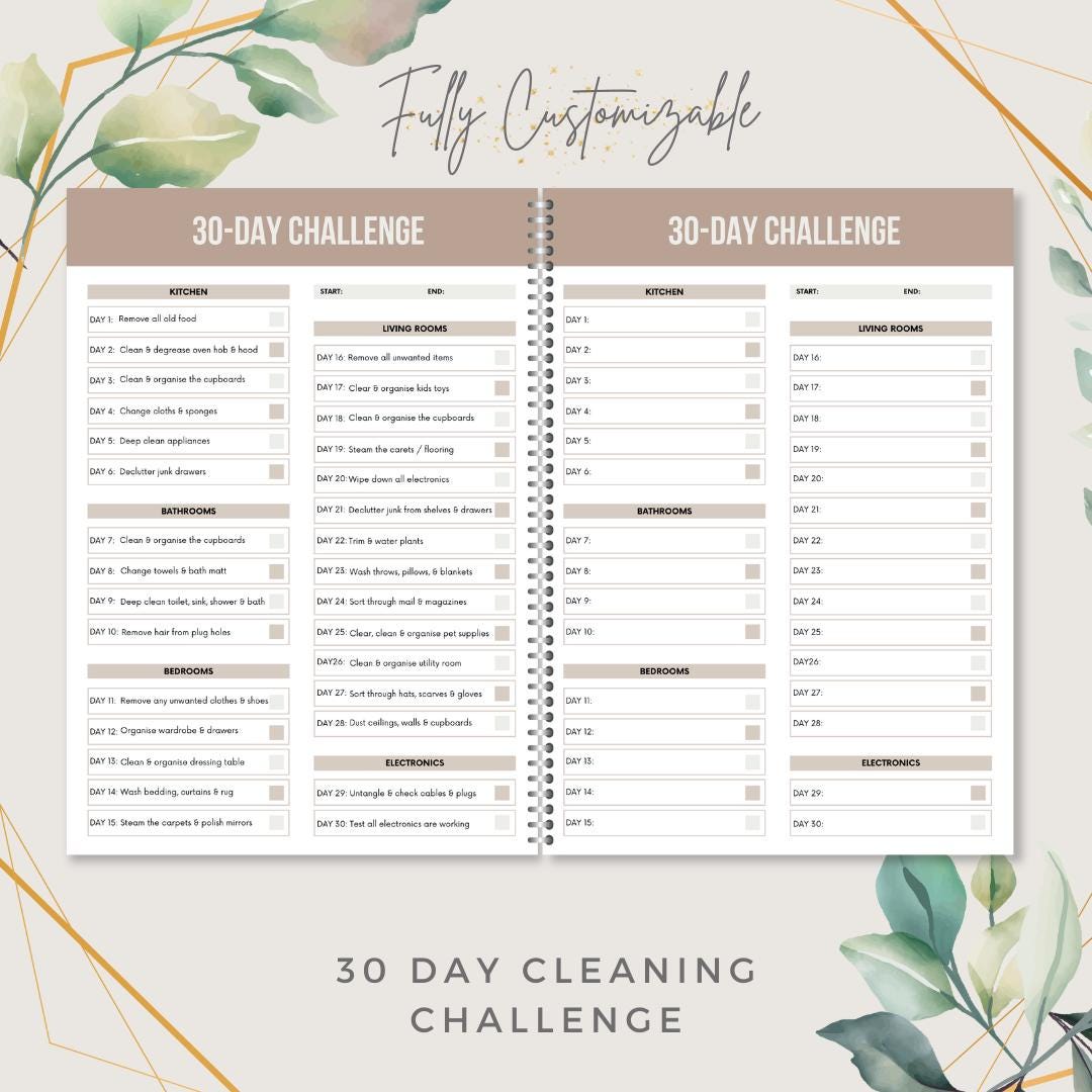 Household Routine and Chore Planner. Weekly, Monthly, Yearly Cleaning ...