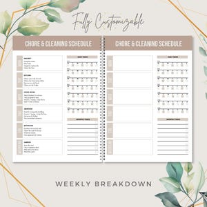 Household Routine and Chore Planner. Weekly, Monthly, Yearly Cleaning ...