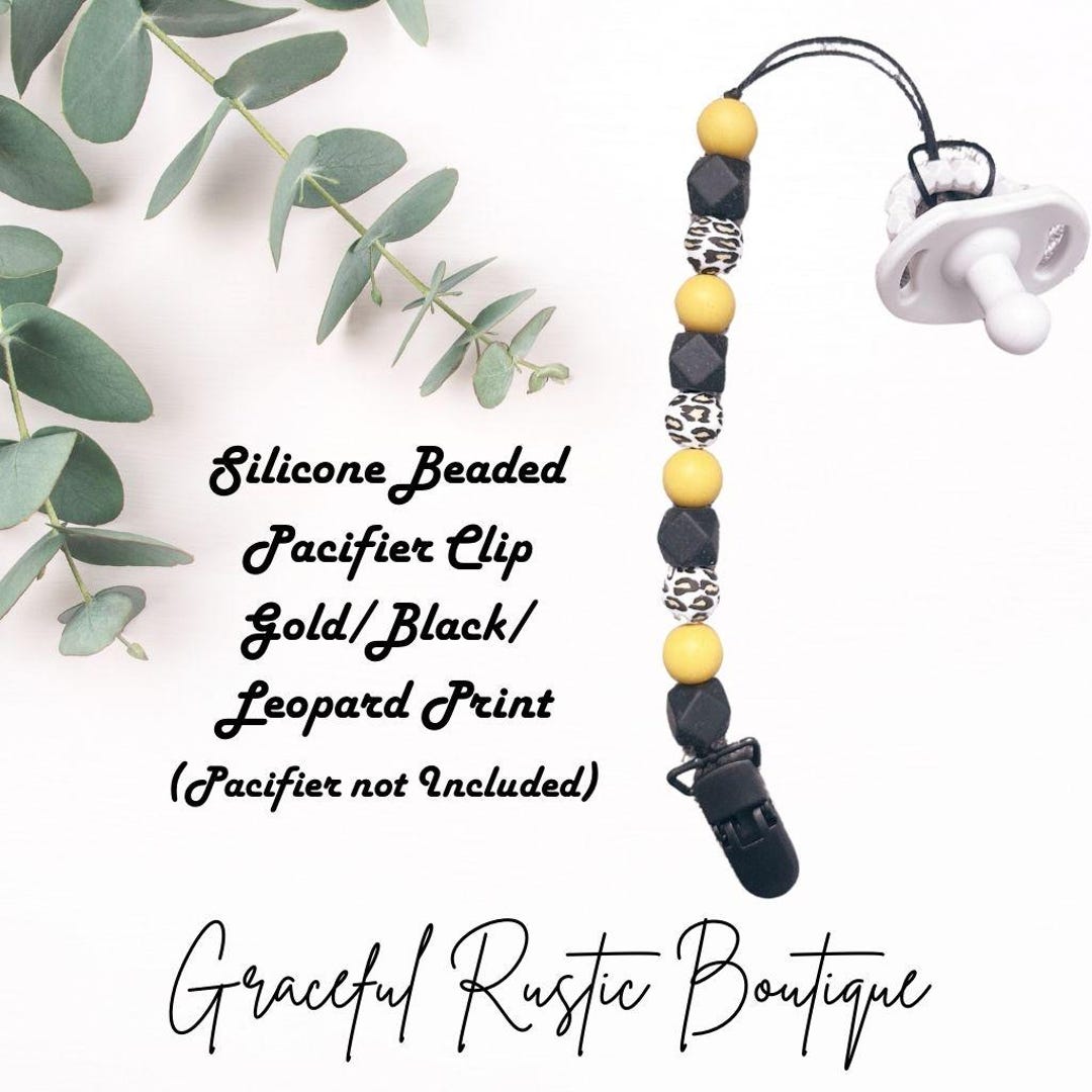 Silicone Beaded Pacifier Clips, Baby Clips, Infant Accessories, Baby ...