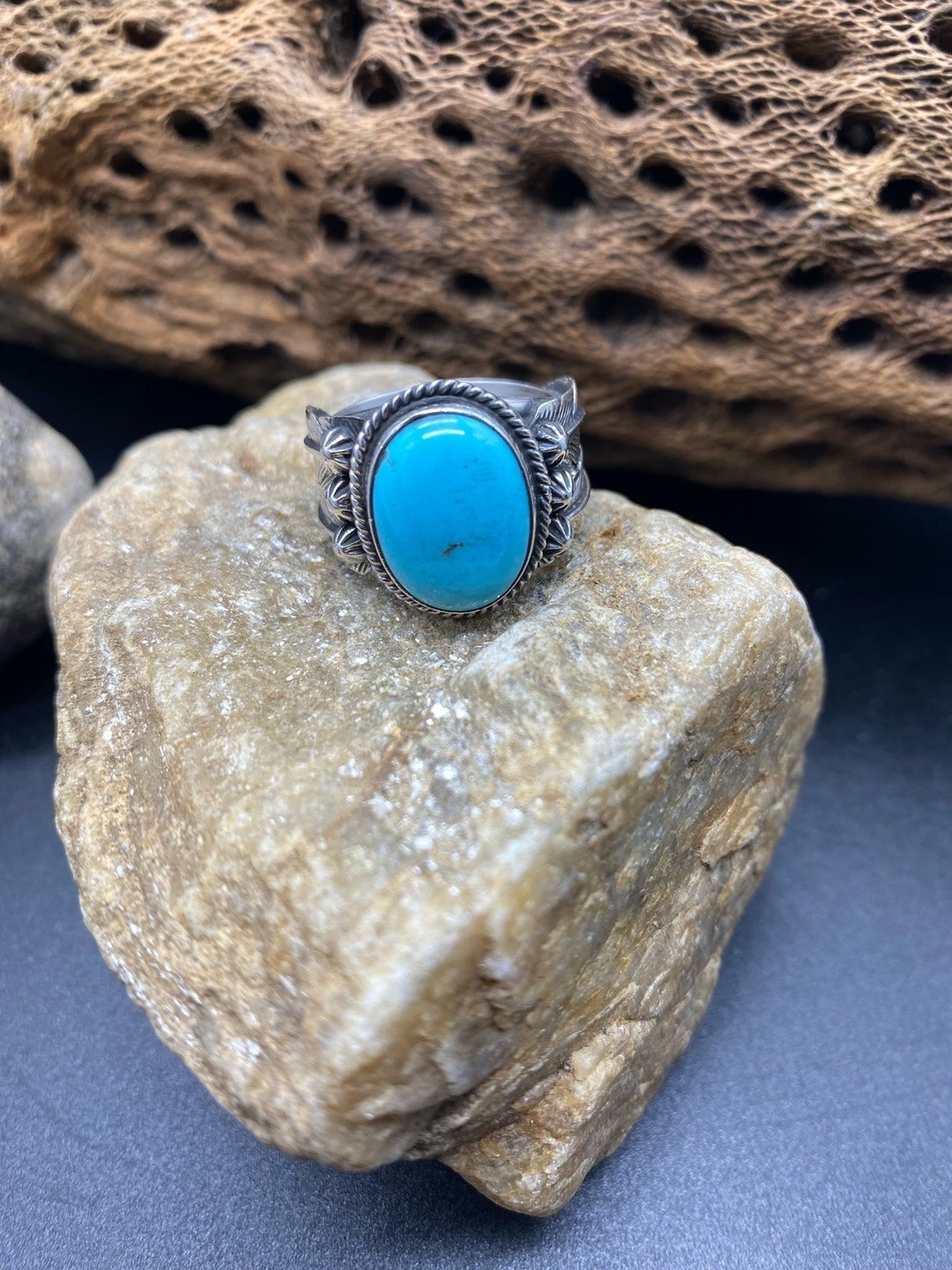 Sterling Silver Kingsman Turquoise Bobby Platero Ring - Etsy