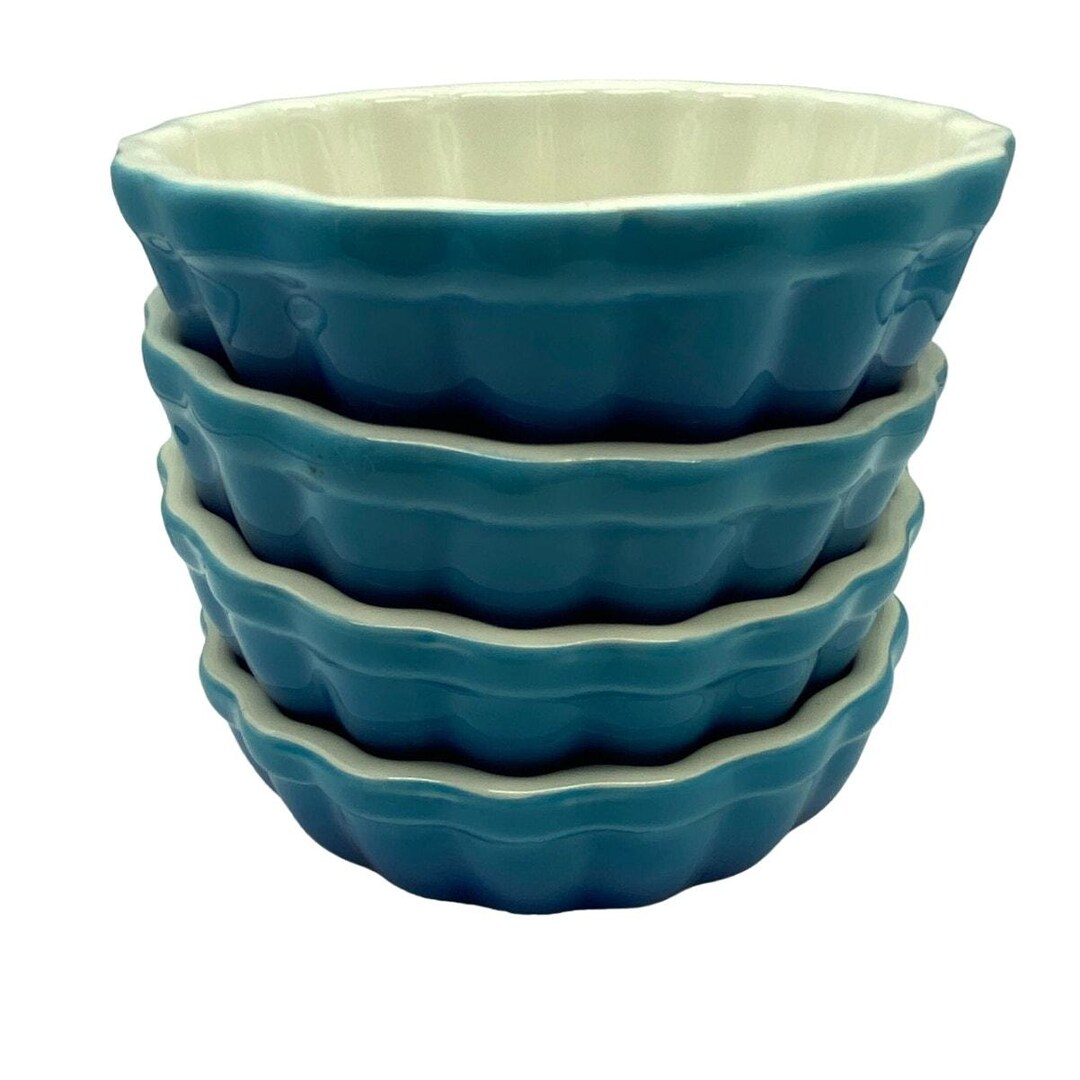 ROCQ Parisian Patisserie Blue and White Bakeware Ramekins - Etsy