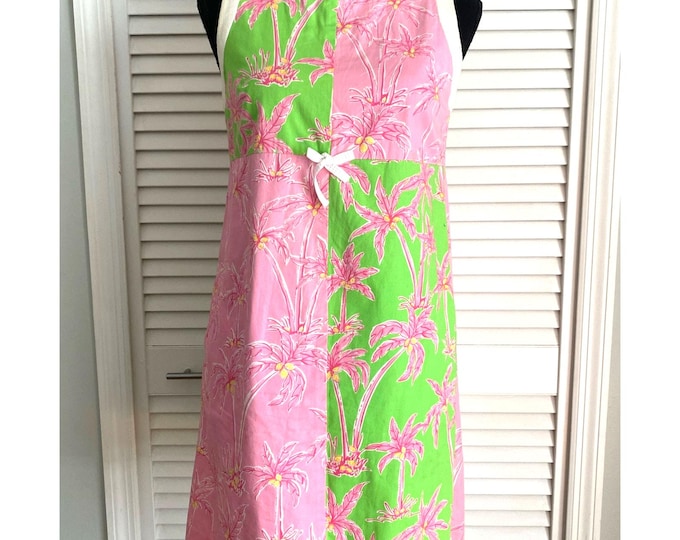 Lilly Pulitzer - Neon Pink & Green Palm Tree Print Sheath Dress - Etsy