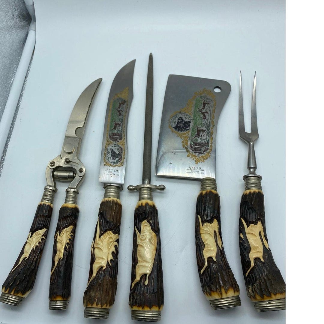Vintage Baron Solingen Stainless Steel Germany With Stag Horn Handles 5 ...