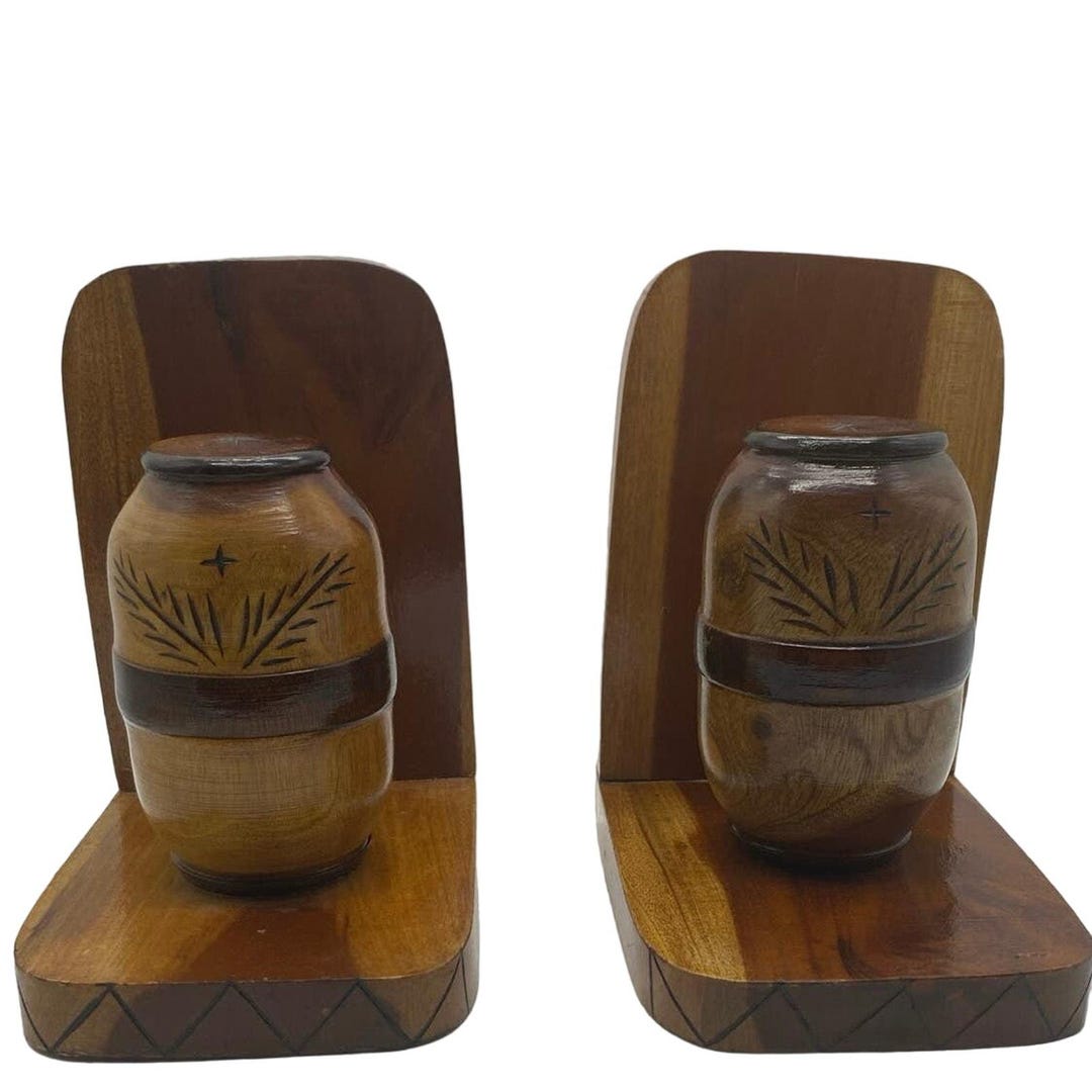 MCM Handmade Wood Bookends - Etsy