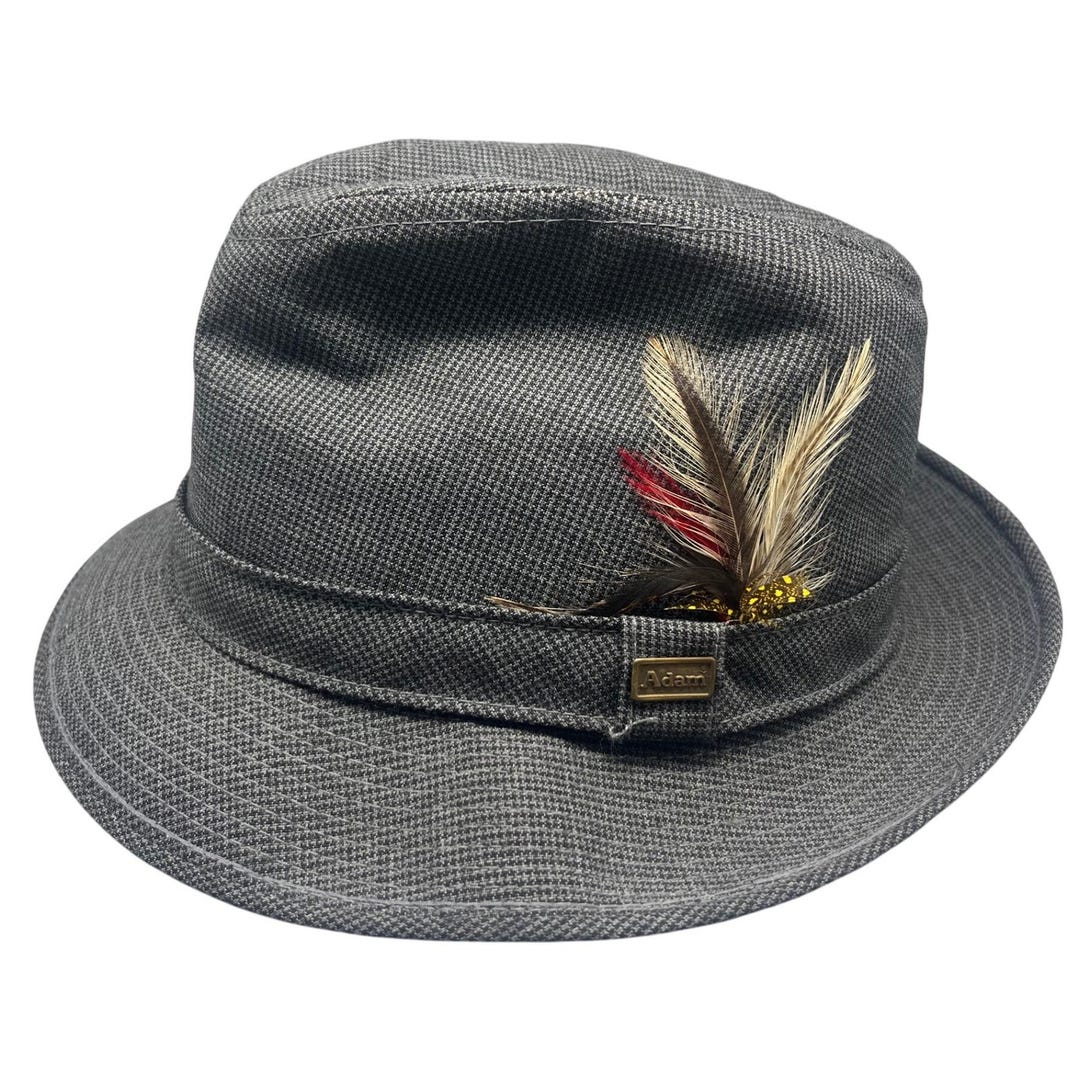 Adams Hats Mens Med Wool Blend Crushable Fedora Feather Gray ...