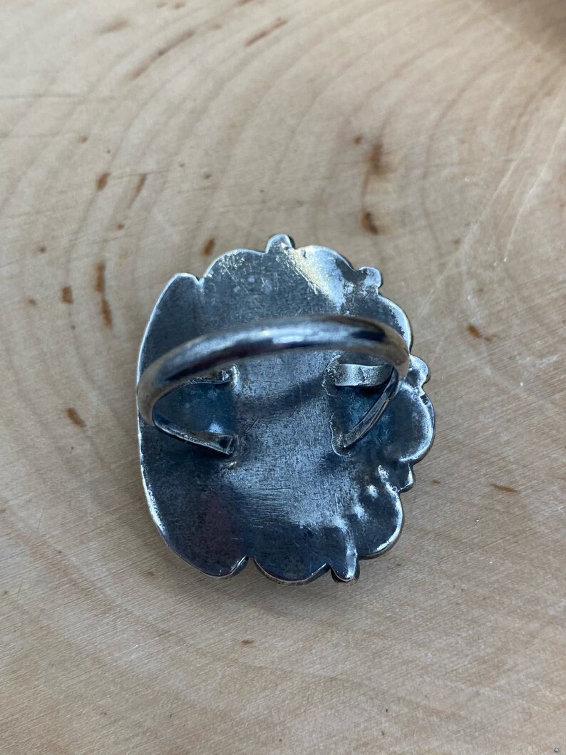 Vintage Navajo Traditonal Style Sterling Silver Kingsman Turquoise Ring ...