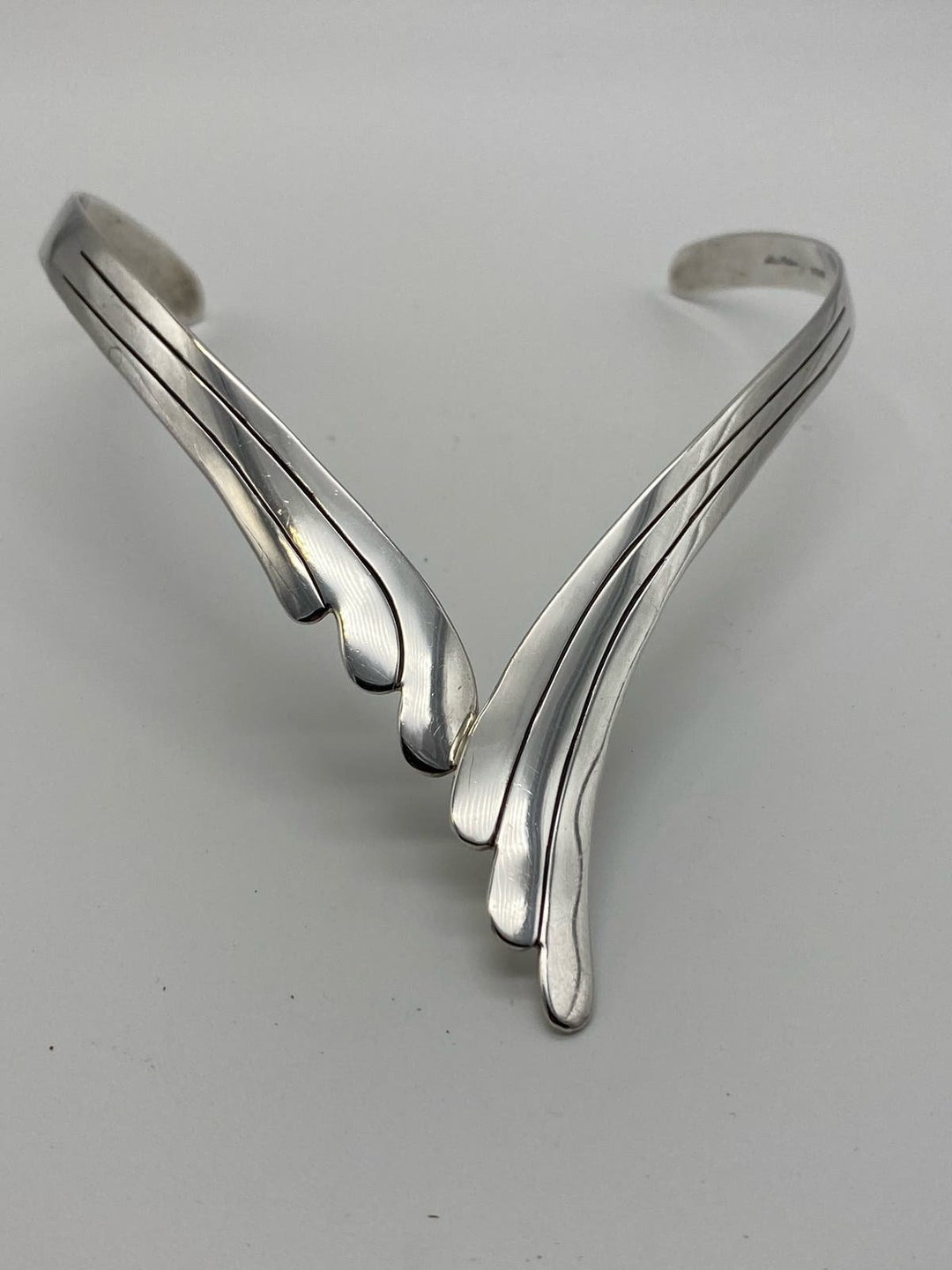 Sterling Silver Alice Platero V Neck Cuff - Etsy