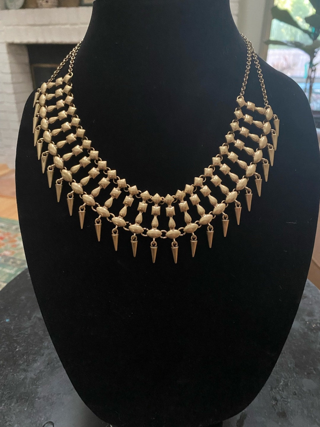 Vintage Gold Tone Lucky Brand Bibb Statement Necklace Tags - Etsy