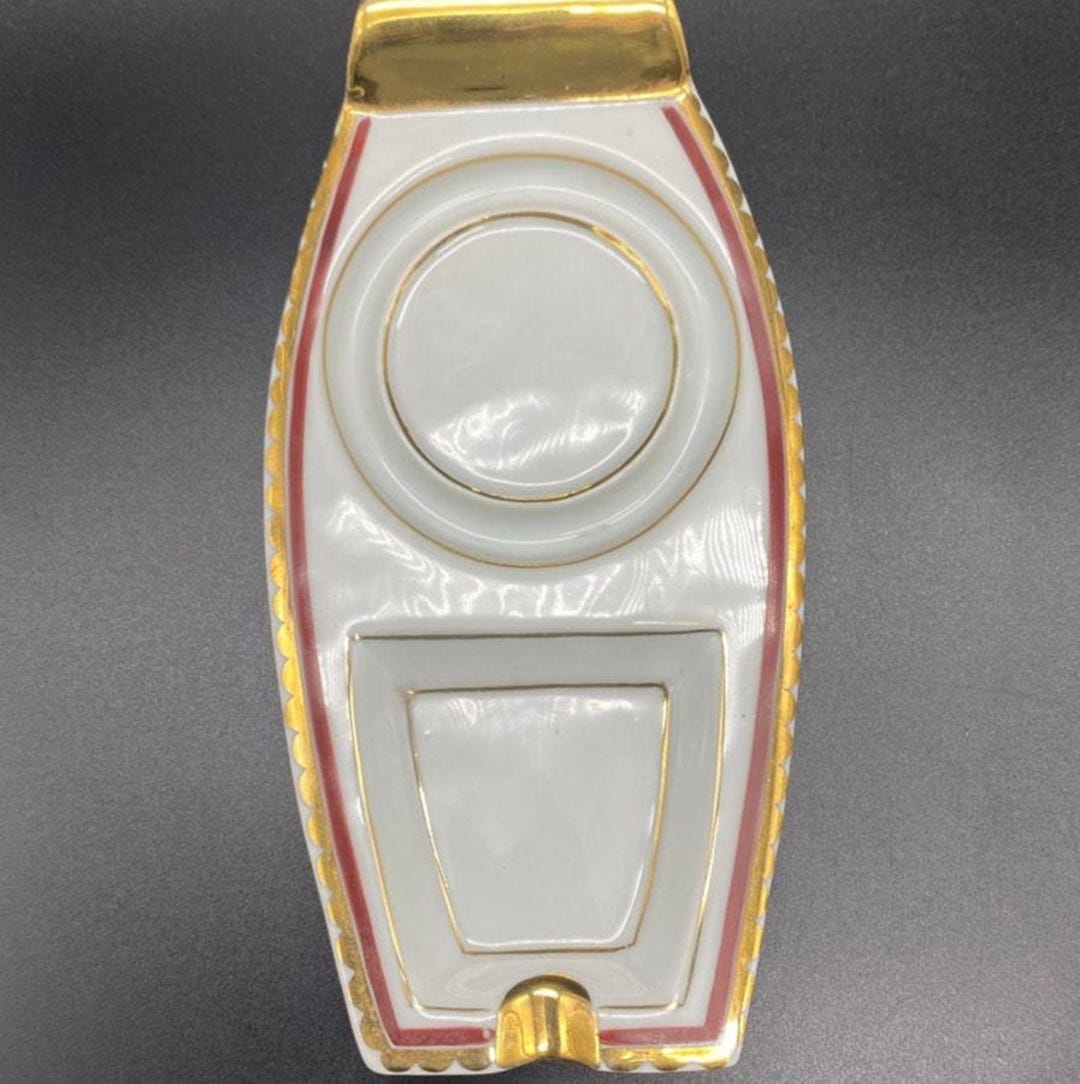 Vintage Singer Limoges Porcelain Ashtrays Made in France Red and Gold ...