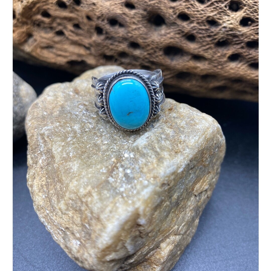 Sterling Silver Kingsman Turquoise Bobby Platero Ring - Etsy