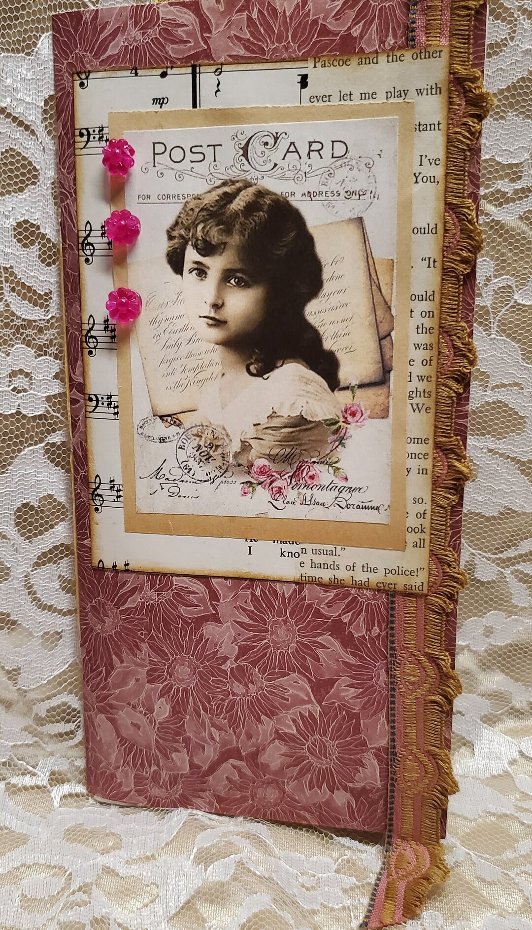 Postcard in Vintage, Travelers Notebook, Junk Journal, Treasure Book ...