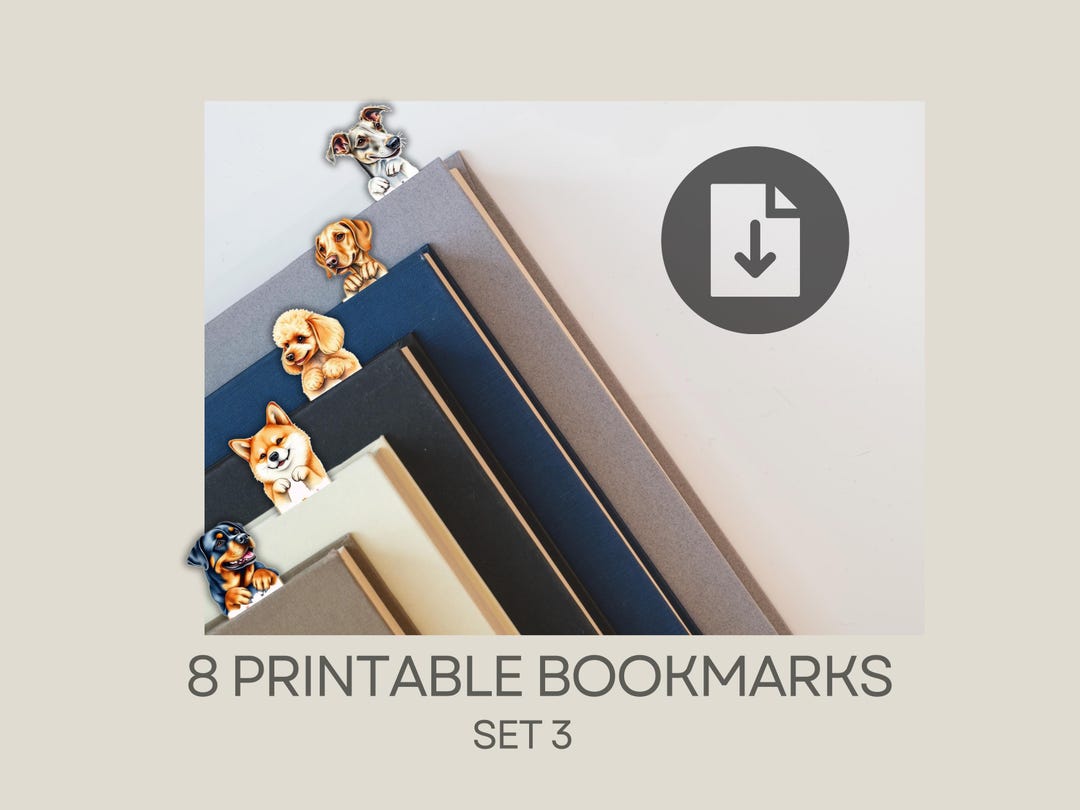 Printable Digital Shaped Bookmarks for Dog Lovers | Instant Download ...