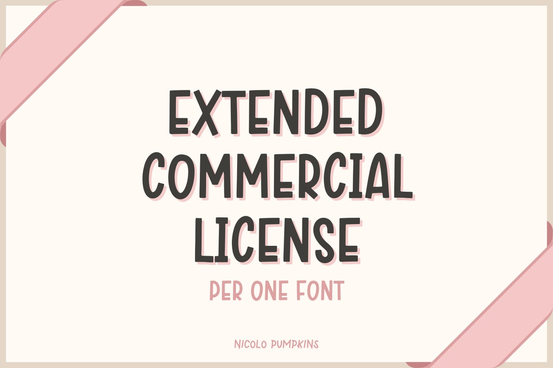 EXTENDED COMMERCIAL LICENSE | per 1 Font in Nicolo Pumpkins Shop - Etsy