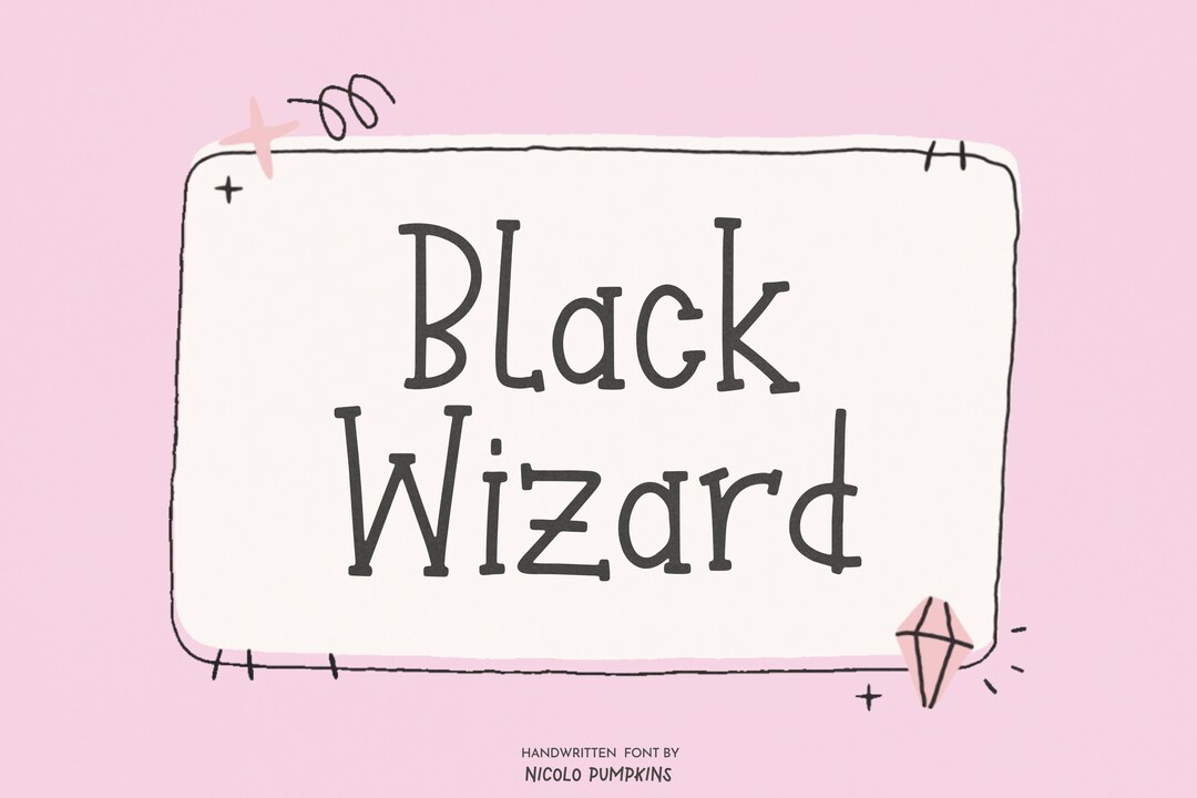 Black Wizard Cute Handwritten Font, Halloween Handwriting Font, Cricut ...