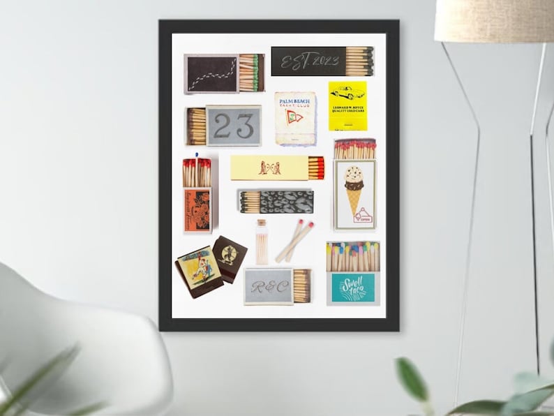 Vintage Matchbox Print, Trendy Matches Poster, Retro Matchbook Wall Art ...
