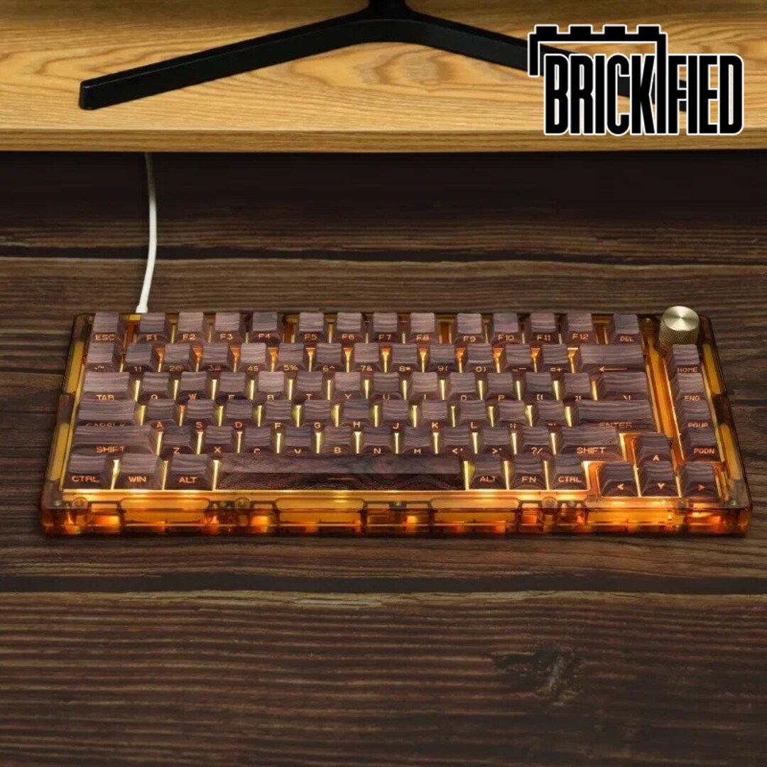 Woodgrain Keycap Set PBT Keyboard Cap Side-engraved Translucency Cherry ...