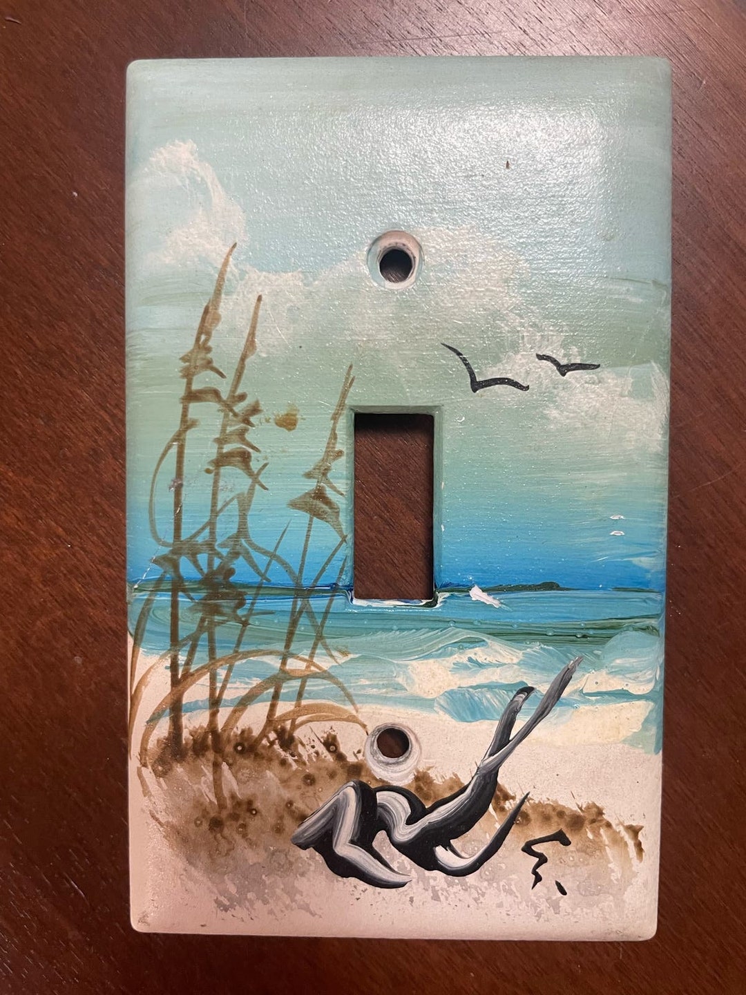 Hand Painted Light Switch Plate Ocean Lake House Theme. Standard Size ...