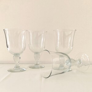 Vintage Clear Glass Goblet Set of 4 - Etsy