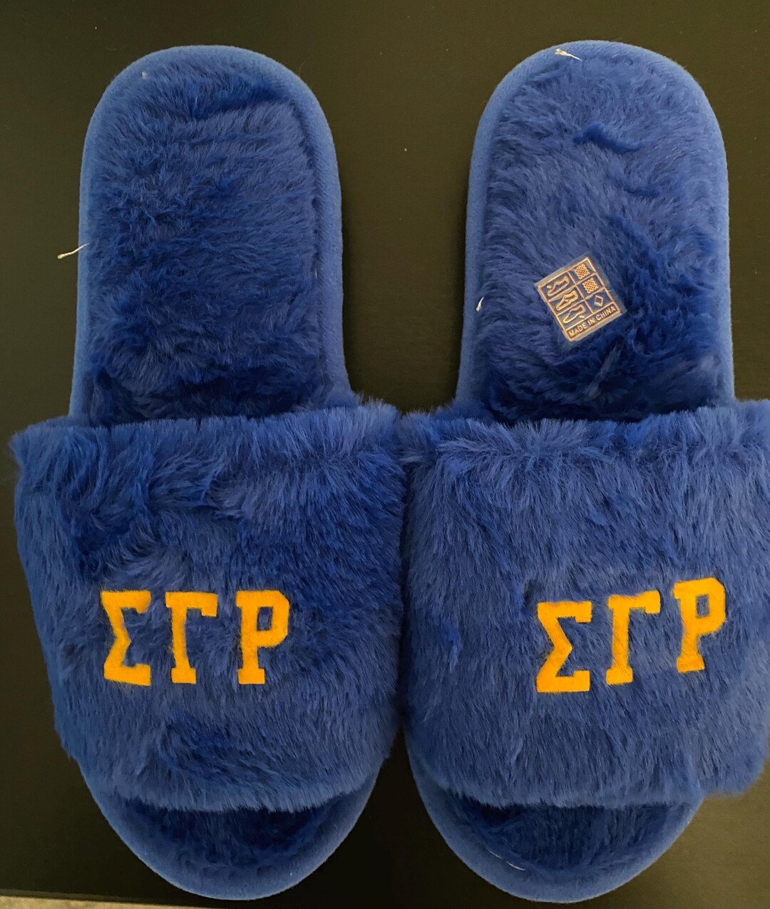 Royal Blue Sorority Slippers With Sigma Gamma Rho Greek Letters - Etsy