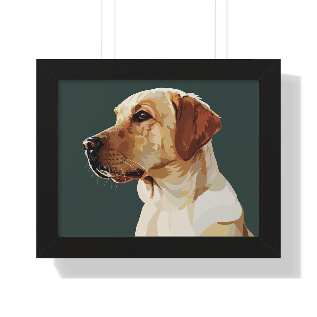 Labrador Retriever Wall Art, Dog Lover Home Decor, Yellow Lab Vector ...