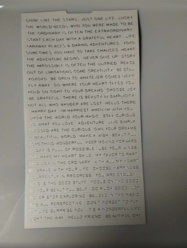 One Words & Phrases Stickers. Quote Stickers. Typewriter Font Positive ...