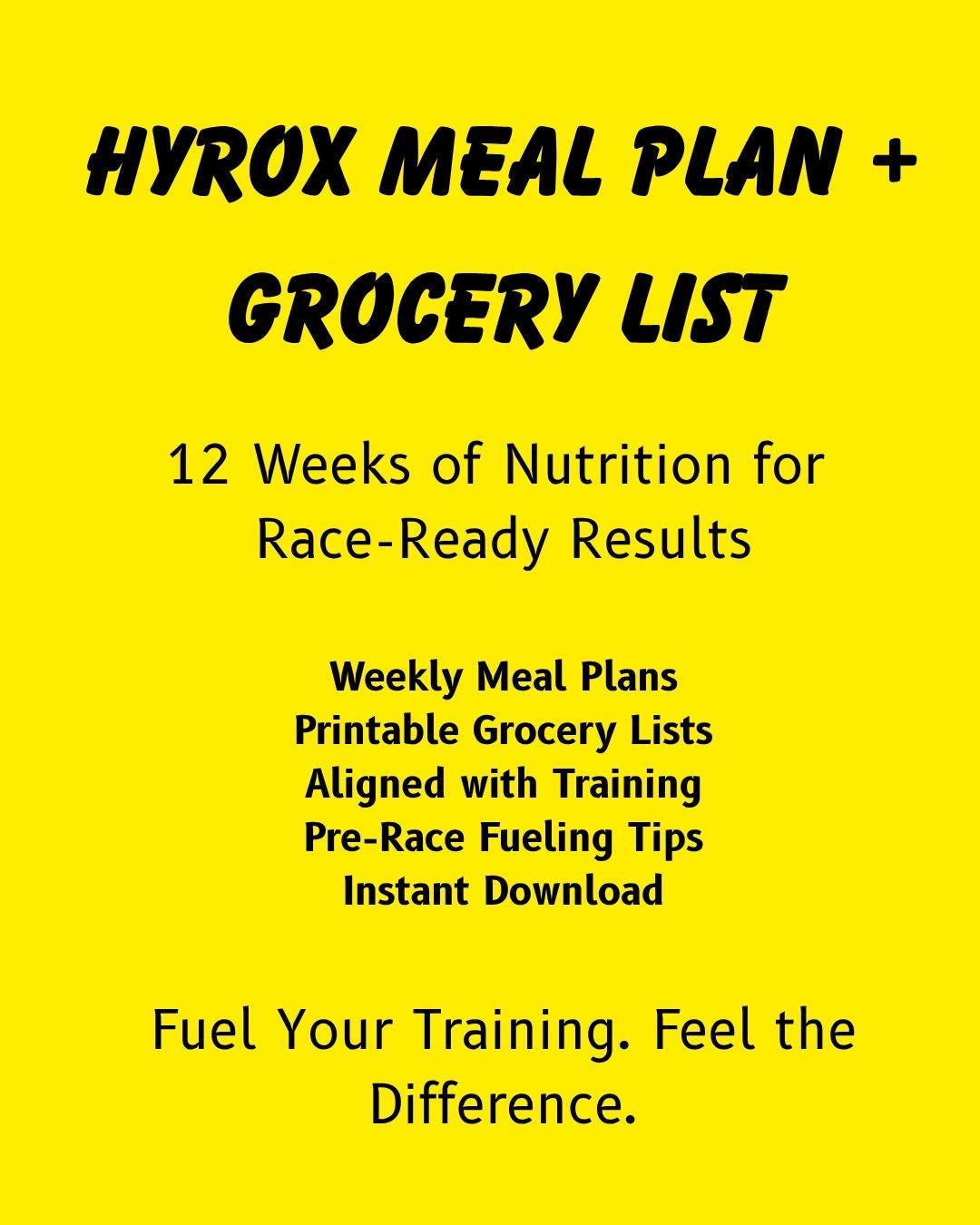 HYROX 12-week Meal Plan & Grocery List | Nutrition Guide for HYROX ...