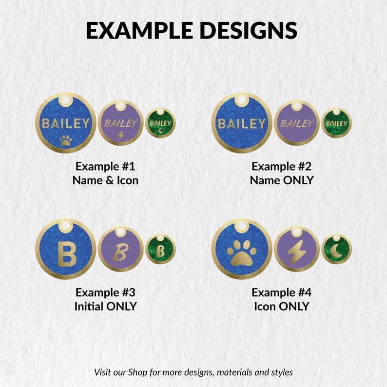 Brass Pet ID Tag, Colourful Custom Engraved Tag - Etsy UK