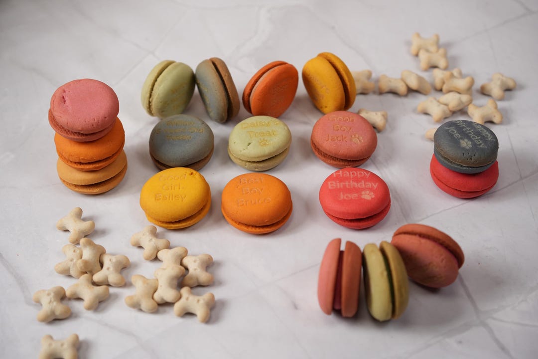 Personalised Doggy Macarons, Dog Biscuits, Delicious Treat for Your Pet ...