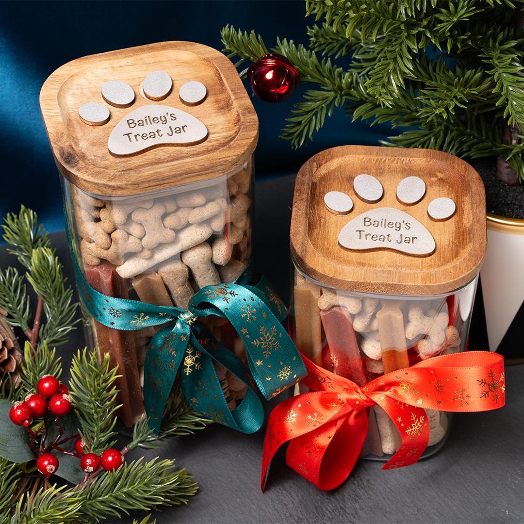 Personalized Pet Treat Jar, Christmas Gift, Dog or Cat Snack Jar - Etsy