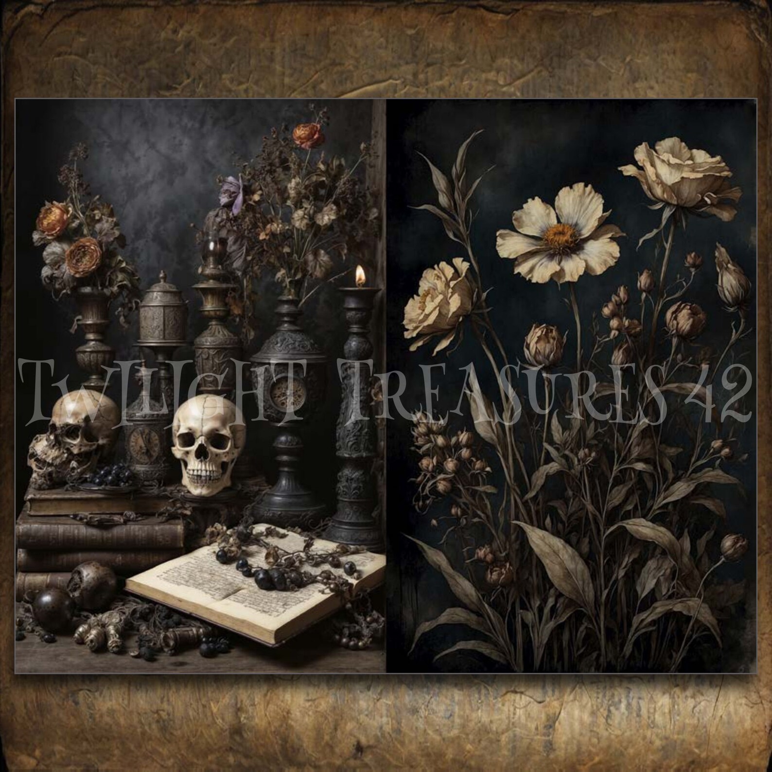 Gothic Treasures, Digital Download Printable Art Gift for Her Him Retro ...