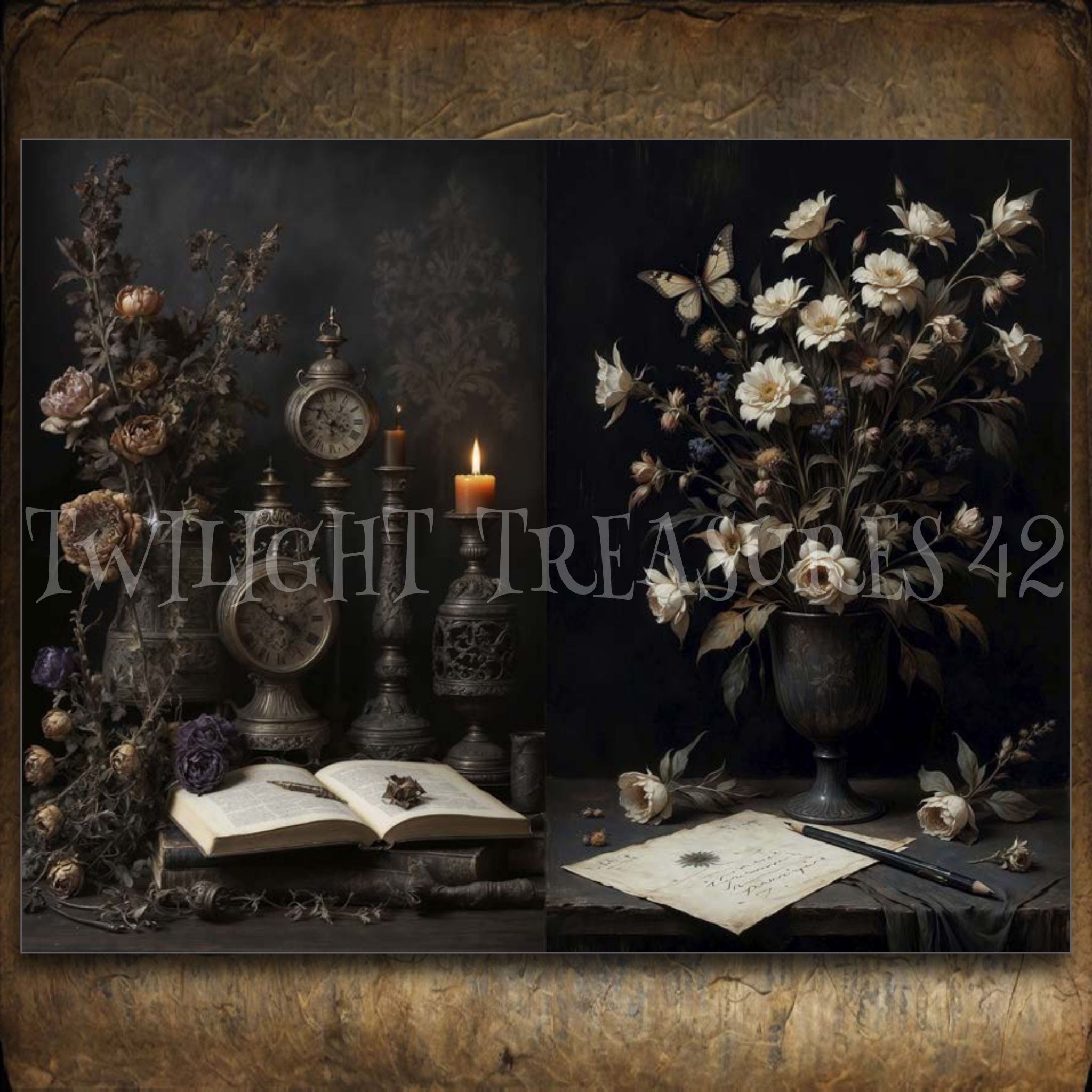 Gothic Treasures, Digital Download Printable Art Gift for Her Him Retro ...