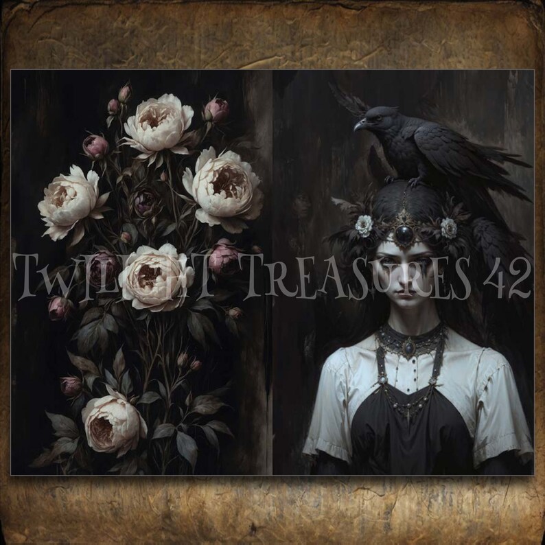 Gothic Treasures, Digital Download Printable Art Gift for Her Him Retro ...