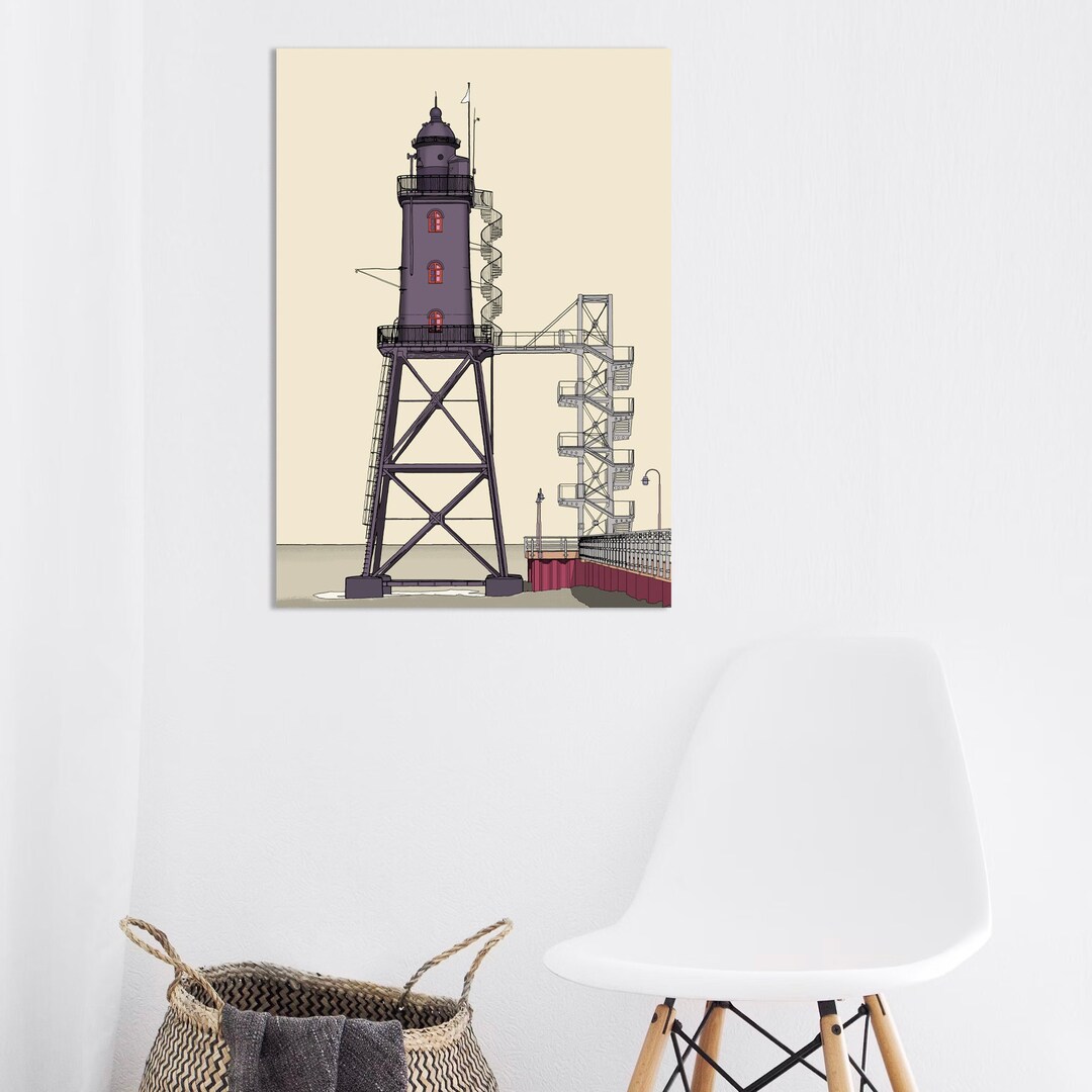 Obereversand Lighthouse in Germany Lighthouses of the World - Etsy