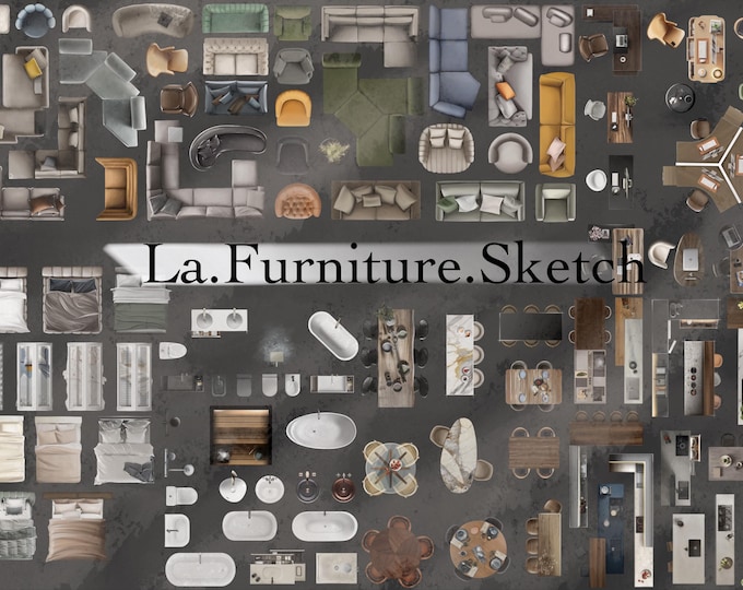 A Set of Furniture for Creating a 2D Plan in Procreate. You Need to ...