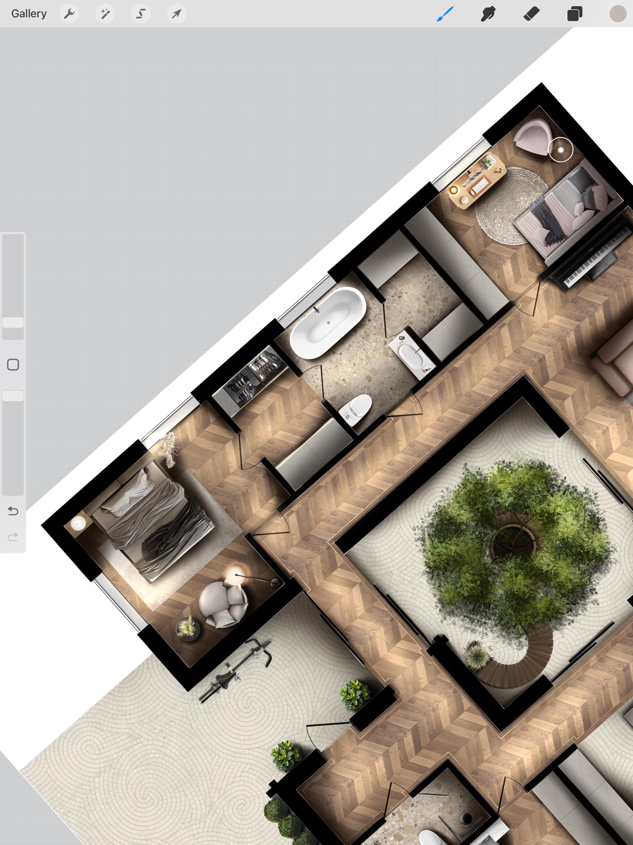All-in-one Procreate Furniture Set | 2D Floor Plan Furniture PNG ...